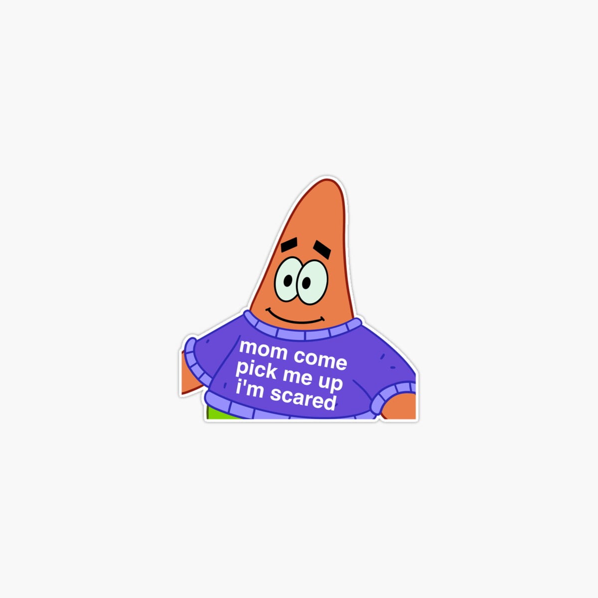 DOPASTICKER Scared Patrick (Mom Come Pick Me Up I'M Scared) Sticker ...