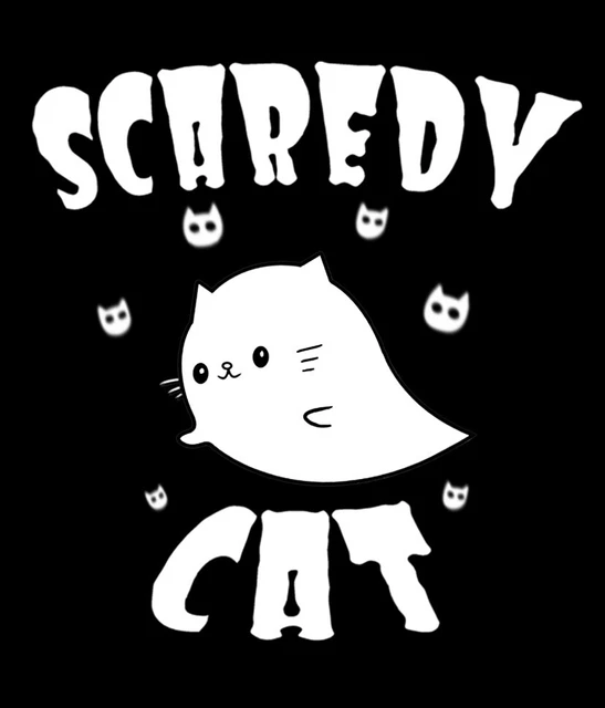 DOPASTICKER Scaredy Cat Sticker Halloween Ghost Black Meow Kitties Pet ...