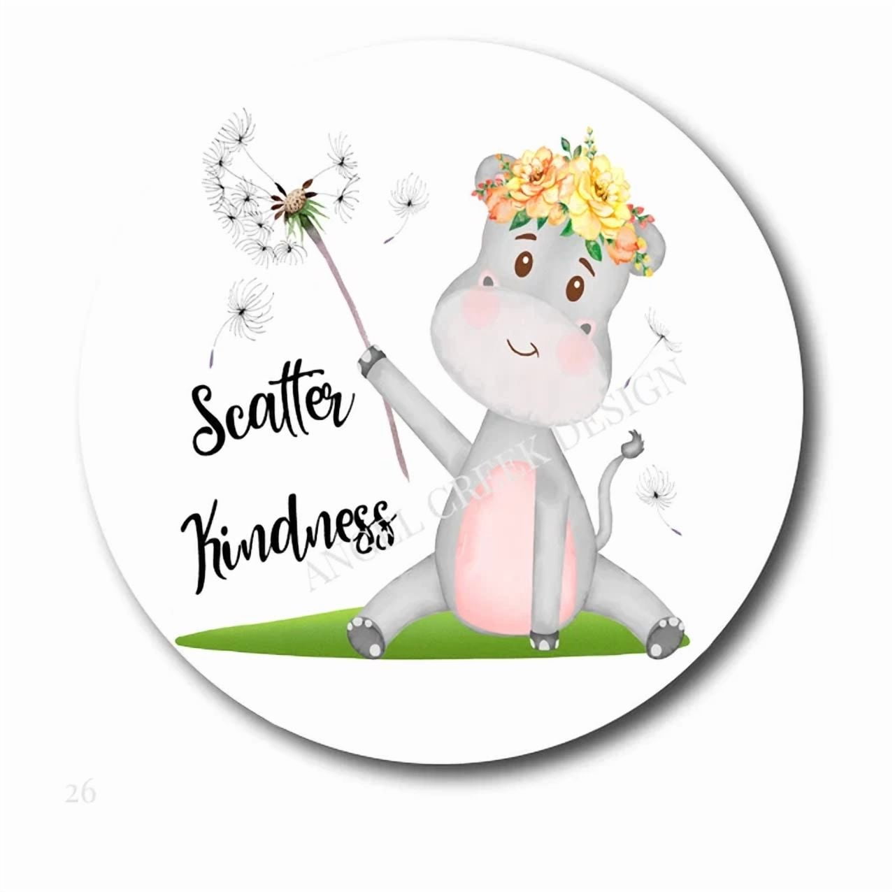 DOPASTICKER Scatter Kindness Summer Hippo Scrapbook Sticker Phone Decal ...