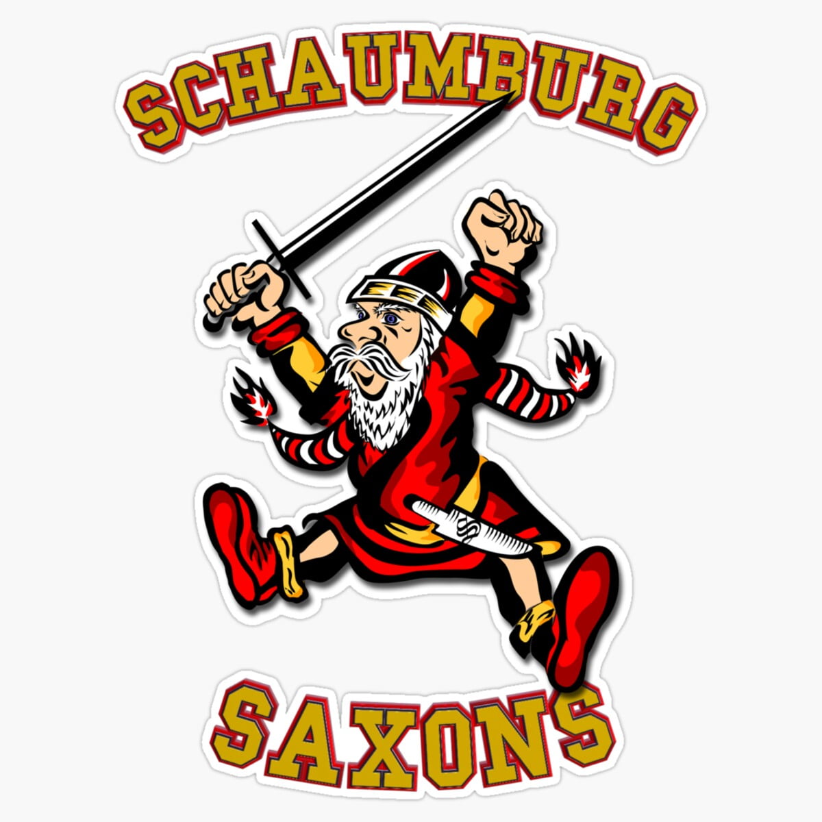 DOPASTICKER Schaumburg High School Siegie The Saxon Sticker, Phone ...