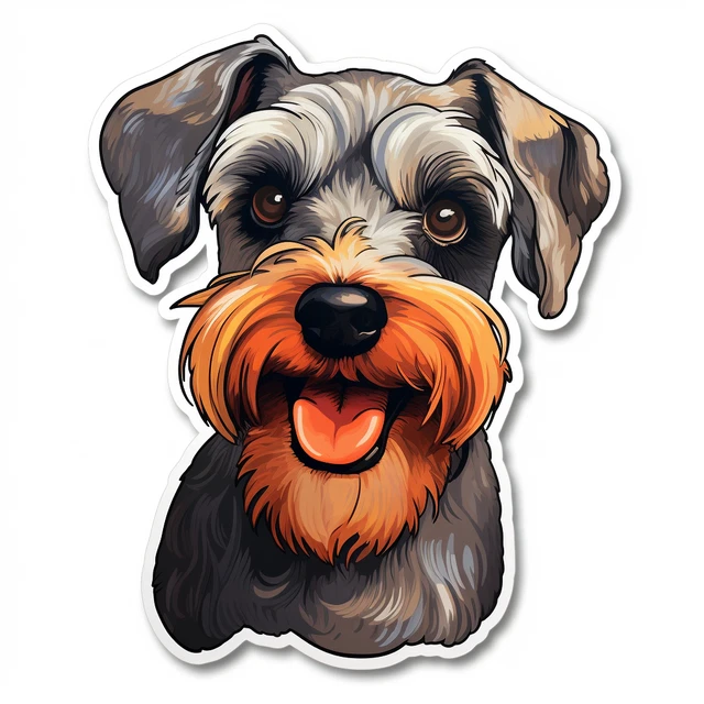 DOPASTICKER Schnauzer Car Sticker Dogs Sticker Phone Sticker, Latop ...