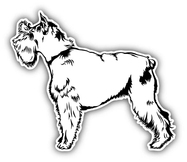 DOPASTICKER Schnauzer Dog Sketch Sticker Decal Phone Decal Water Bottle ...