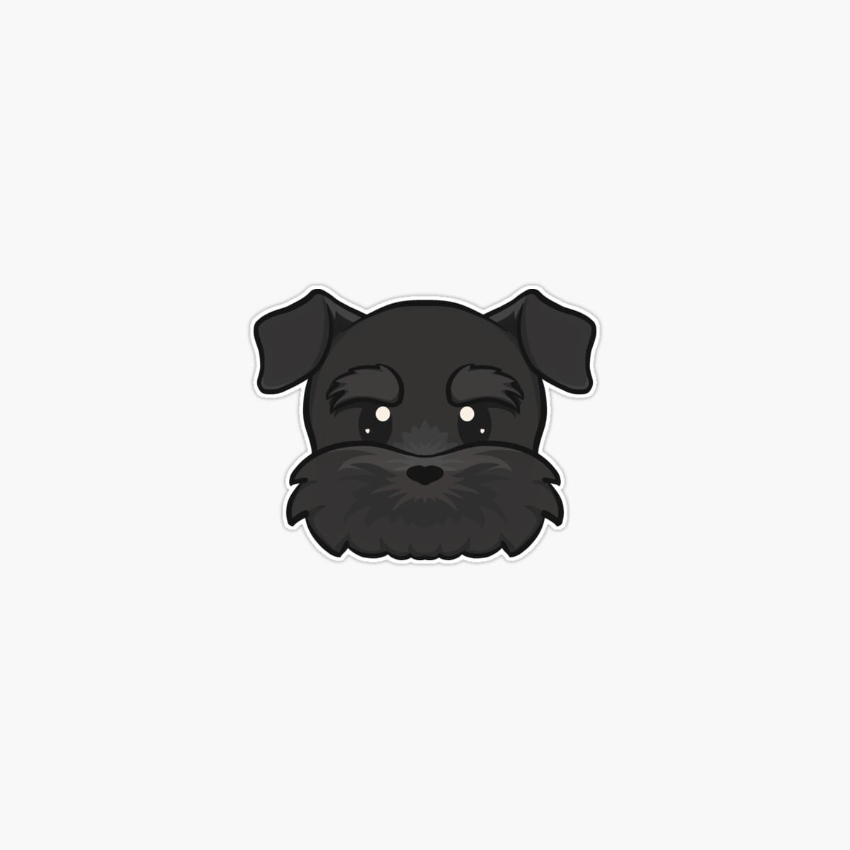 DOPASTICKER Schnauzer Head (Black) Sticker, Phone Sticker Car Stickers ...