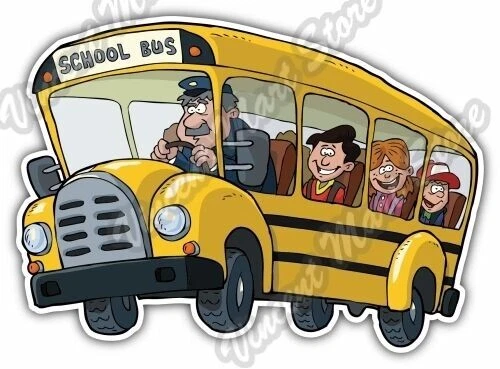 DOPASTICKER School Bus Student Transport Cartoon Car Sticker Decal ...