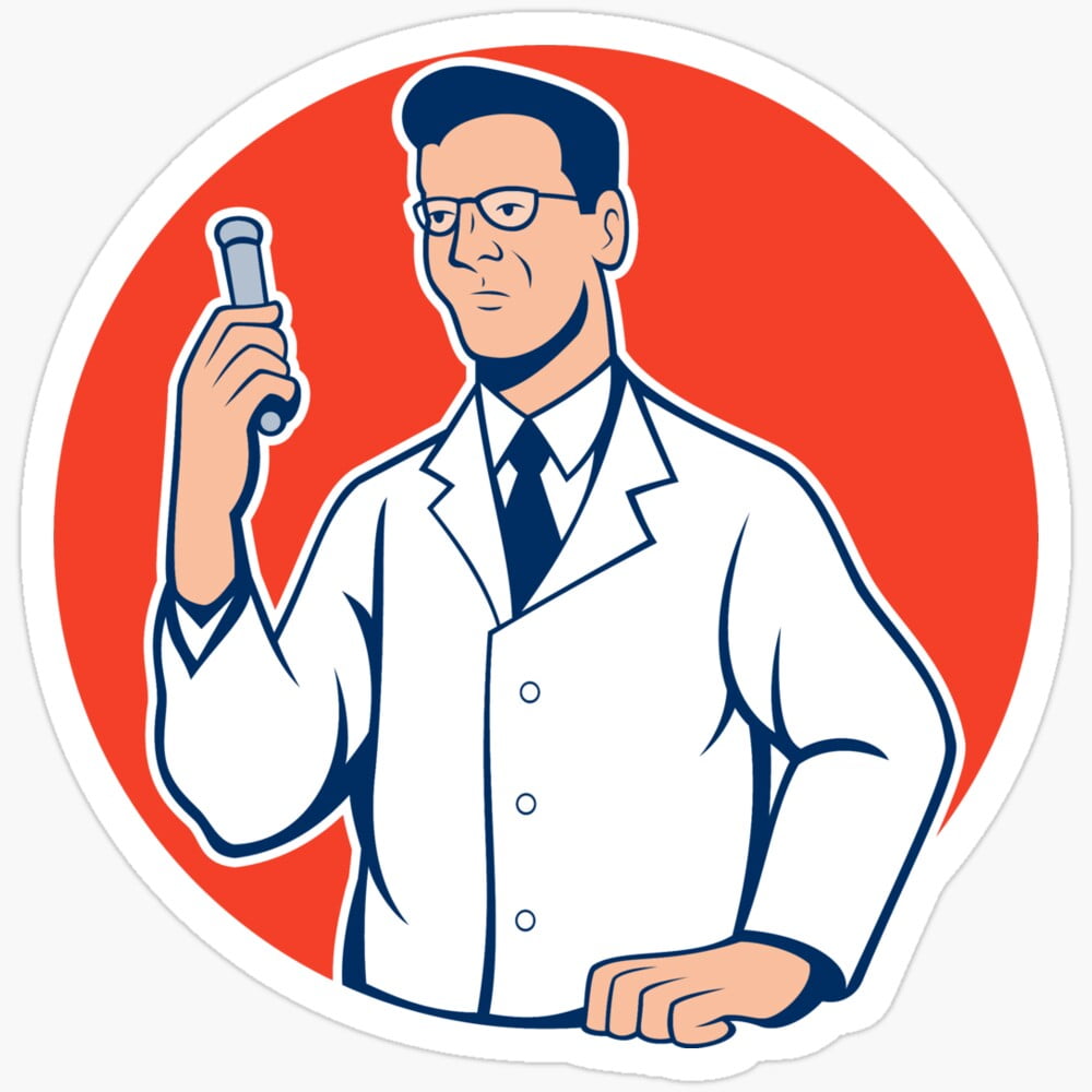 DOPASTICKER Scientist Lab Researcher Chemist Sticker Phone Decal Water ...