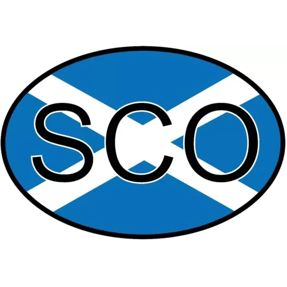DOPASTICKER Sco Scotland Country Code Oval With Flag Sticker Laptop ...
