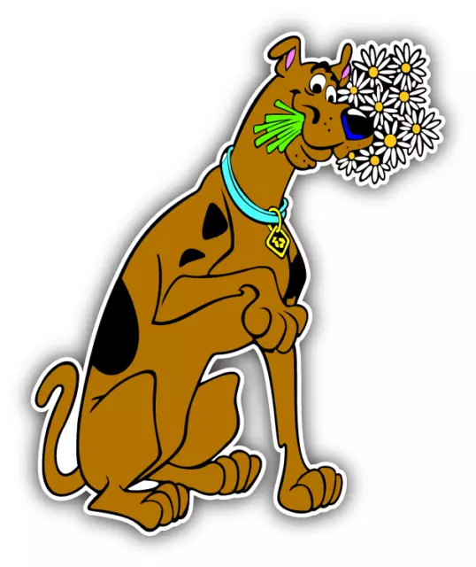 DOPASTICKER Scooby Doo Flowers Cartoon Car Sticker Decal Phone Decal ...