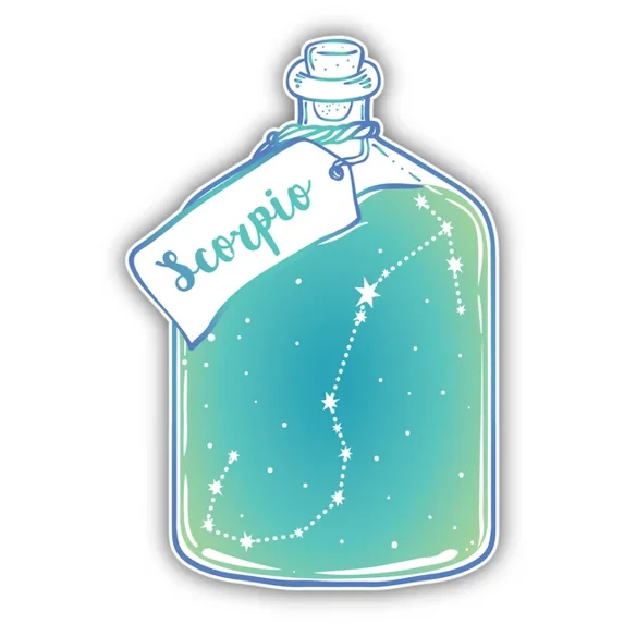 DOPASTICKER Scorpio Zodiac Sign Magic Bottle Sticker Phone Water Bottle ...