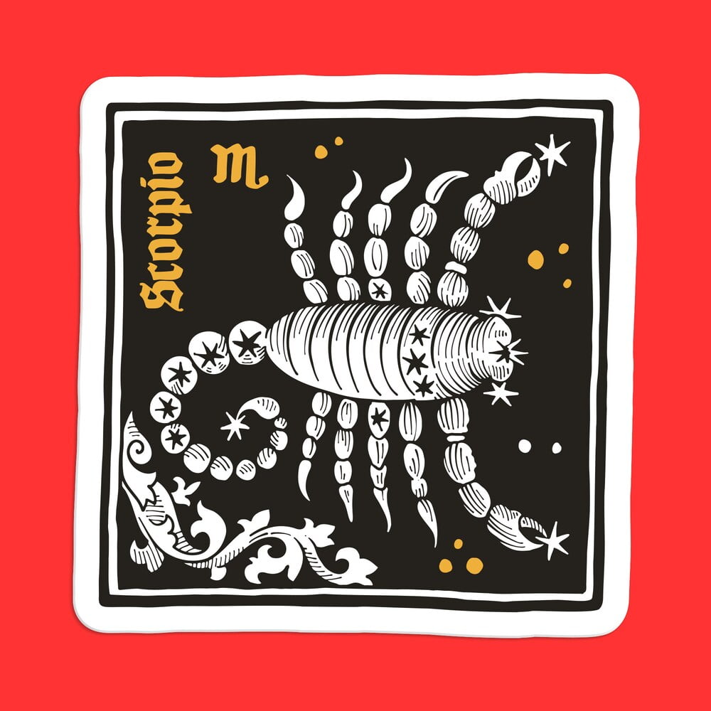 DOPASTICKER Scorpio Zodiac Sticker, Astrological Sign Decal, Celestial ...