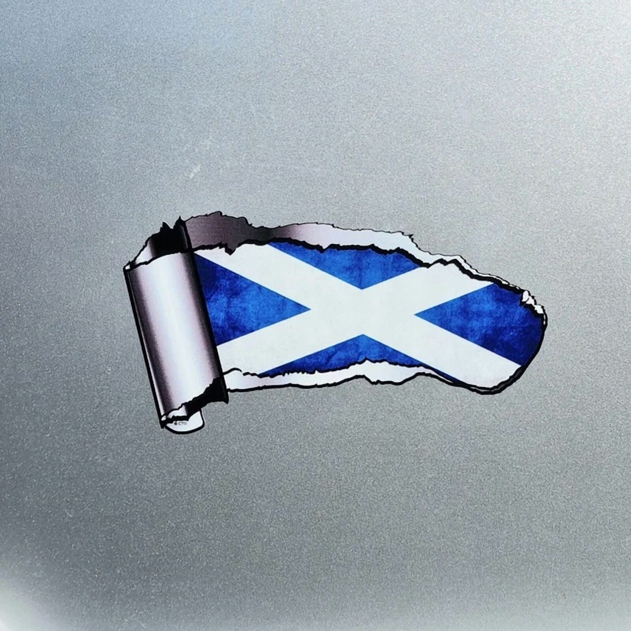 DOPASTICKER Scotland Scottish Flag Ripped Metal Slash Sticker For Car ...