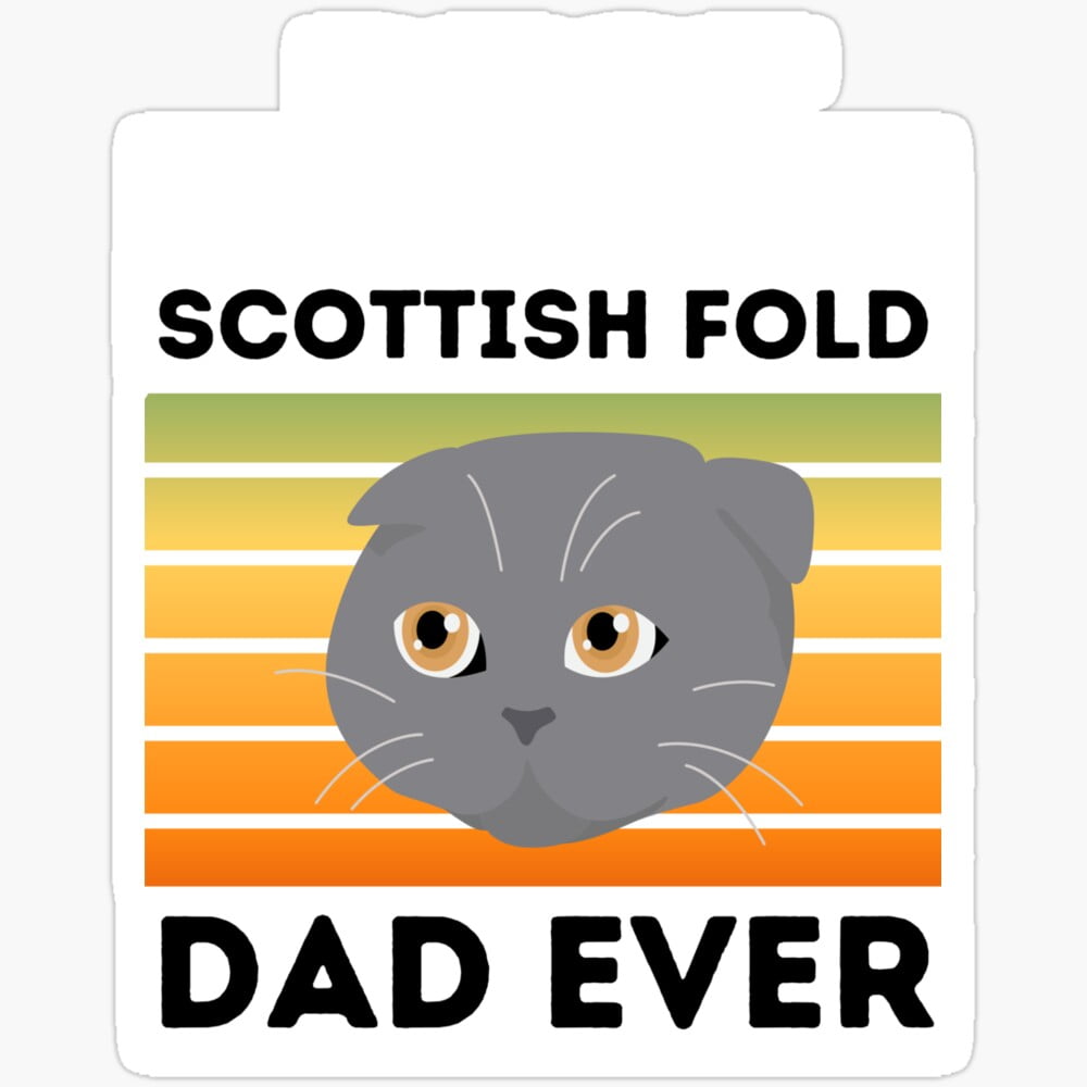 DOPASTICKER Scottish Fold Cat Dad Lovers, Fathers Day Gift Scottish ...