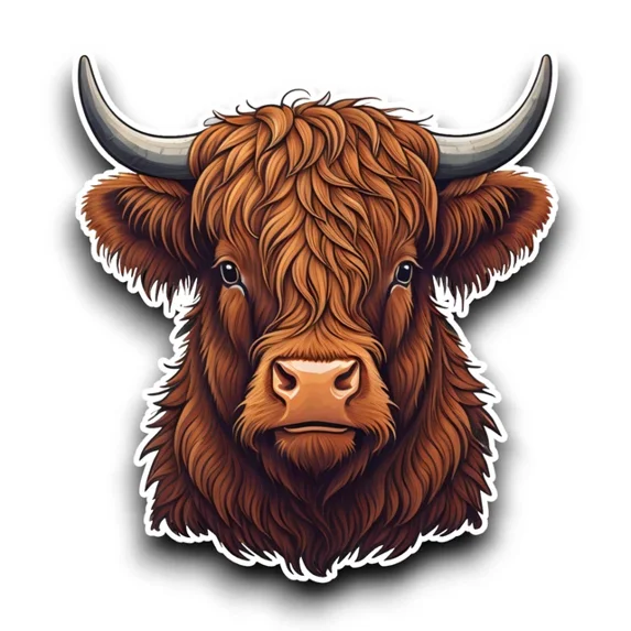 DOPASTICKER Scottish Highland Cow Sticker For Car Van Window Laptop ...