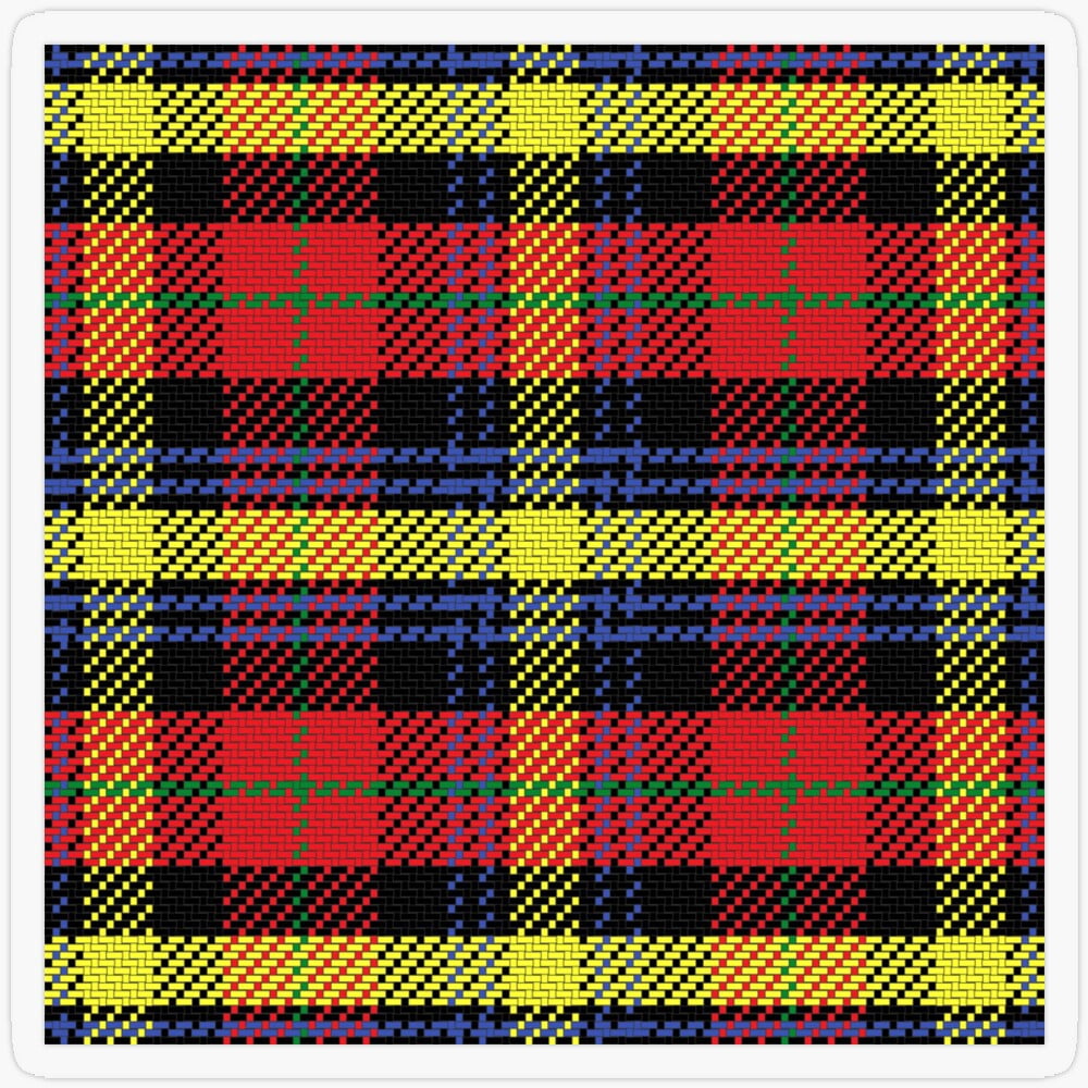 DOPASTICKER Scottish Tartan Black Watch, Black, Yellow, Red - Perfect ...