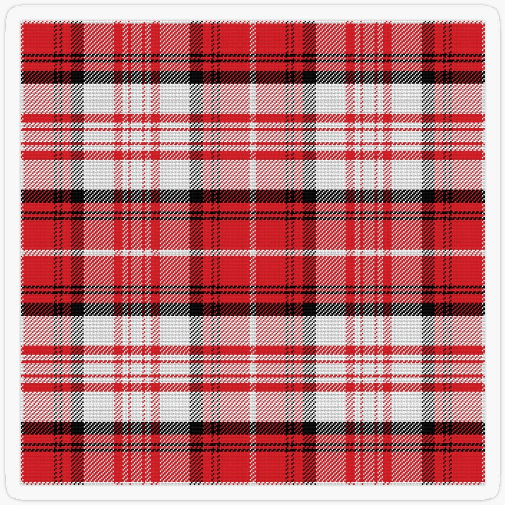 DOPASTICKER Scottish Tartan, Black, White And Red - Perfect Birthday ...