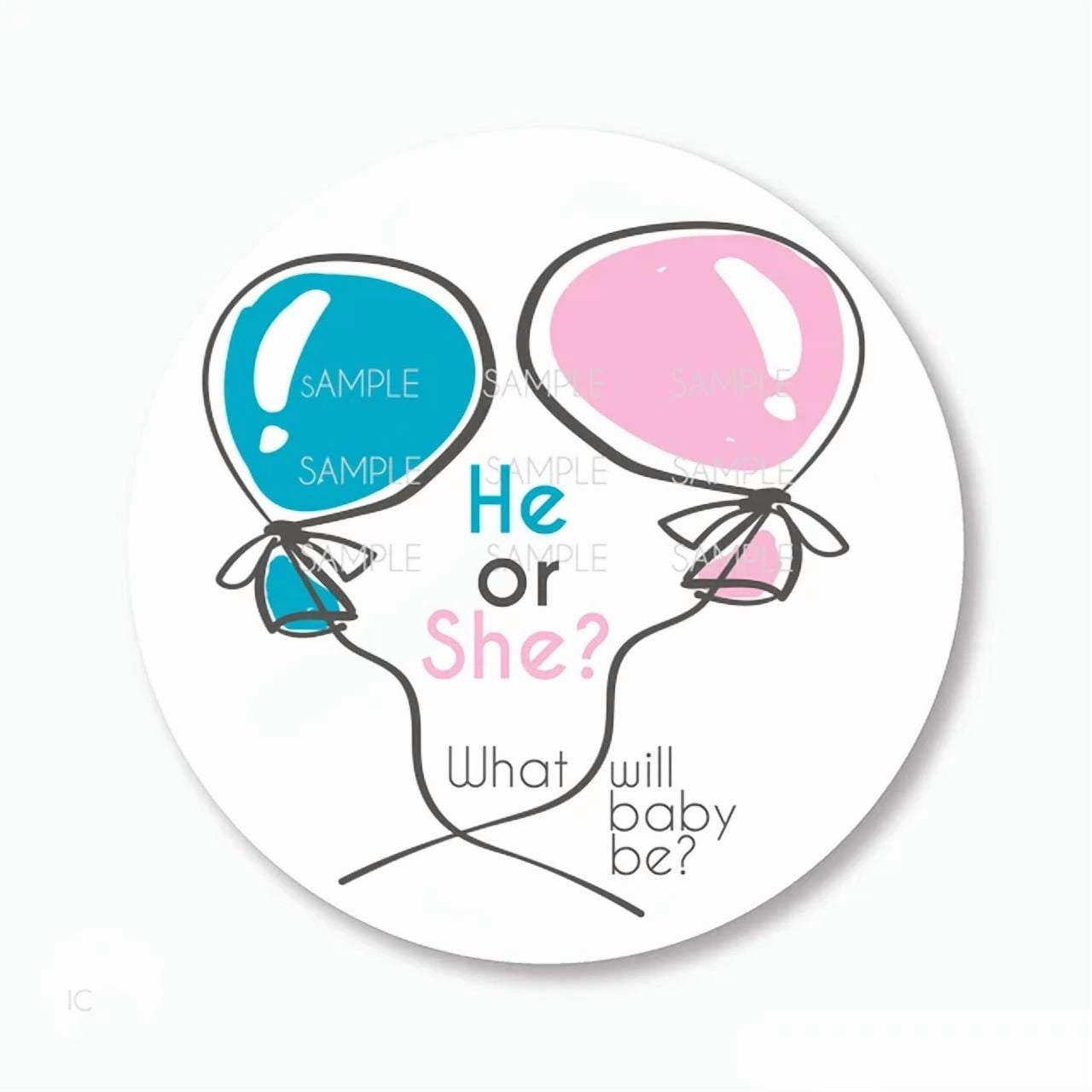 DOPASTICKER Scrapbook Stickers Gender Reveal Stickers He Or She Phone ...