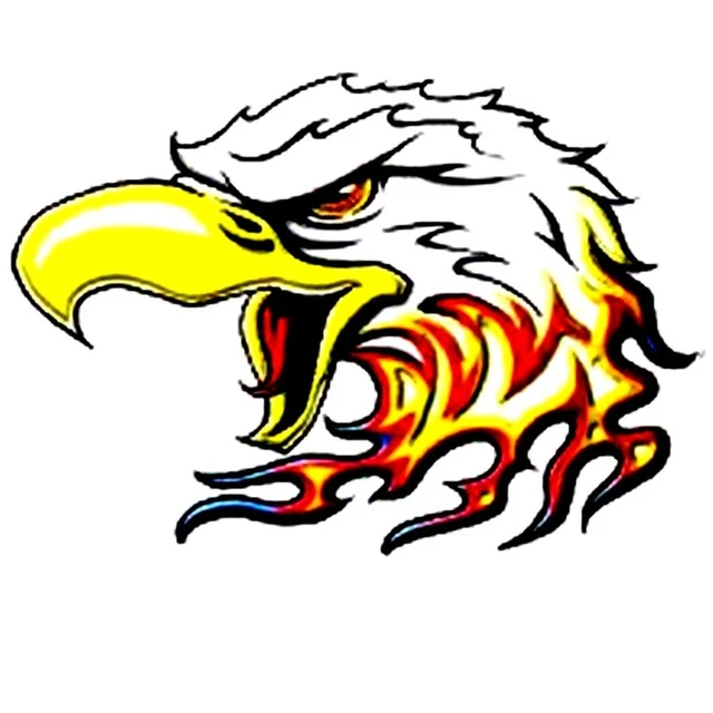 DOPASTICKER Screaming Eagle With Flames Sticker Laptop Sticker Hard Hat ...