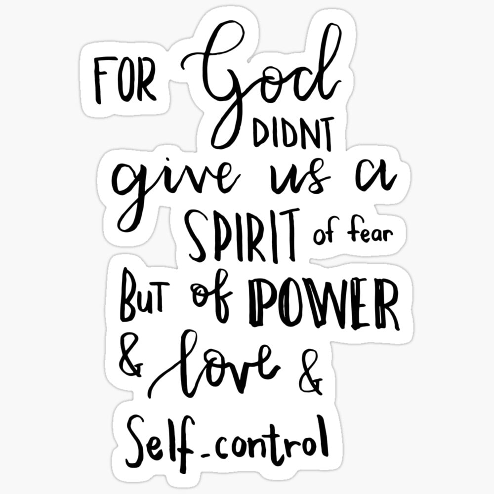 DOPASTICKER Scripture On Fear Artwork 2 Timothy 1.7 - Perfect Birthday ...