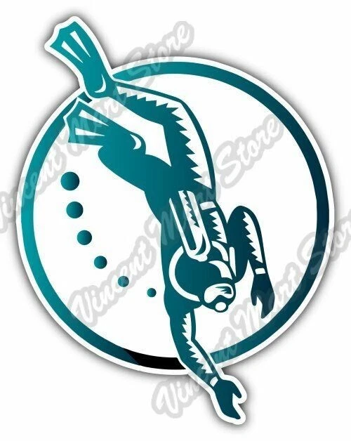 DOPASTICKER Scuba Diver Diving Swimming Car Window Sticker Decal Phone ...