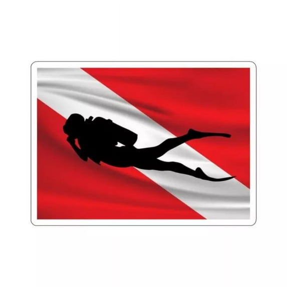 DOPASTICKER Scuba Divers Flag Logo Bold Kiss Cut Decal Gift Idea Deep ...