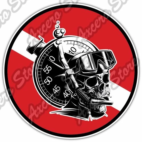 DOPASTICKER Scuba Diving Dive Flag Deep Sea Ocean Car Sticker Decal ...