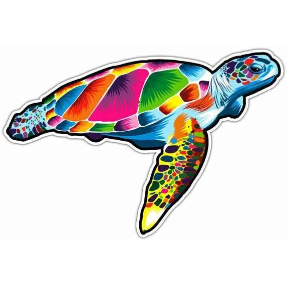 DOPASTICKER Sea Turtle Abstract Wildlife Ocean Car Window Sticker Decal ...