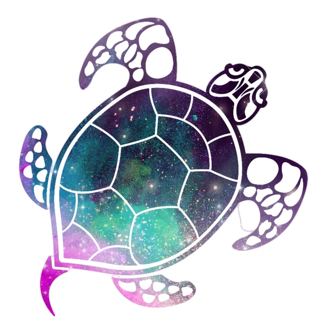 DOPASTICKER Sea Turtle Sticker Galaxy Space Stars Ocean Salt Sand Beach ...