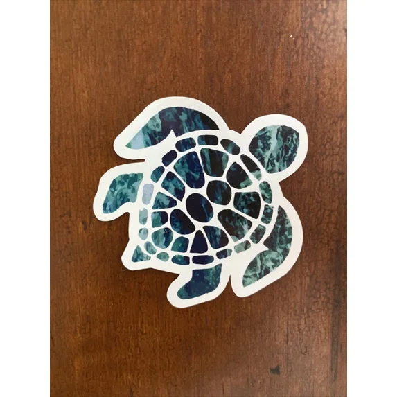 DOPASTICKER Sea Turtle Sticker Ocean Wave Animal Beach Tropical Sticker ...