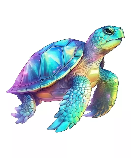 DOPASTICKER Sea Turtle Sticker Rainbow Colorful Aquarium Pretty Ocean ...