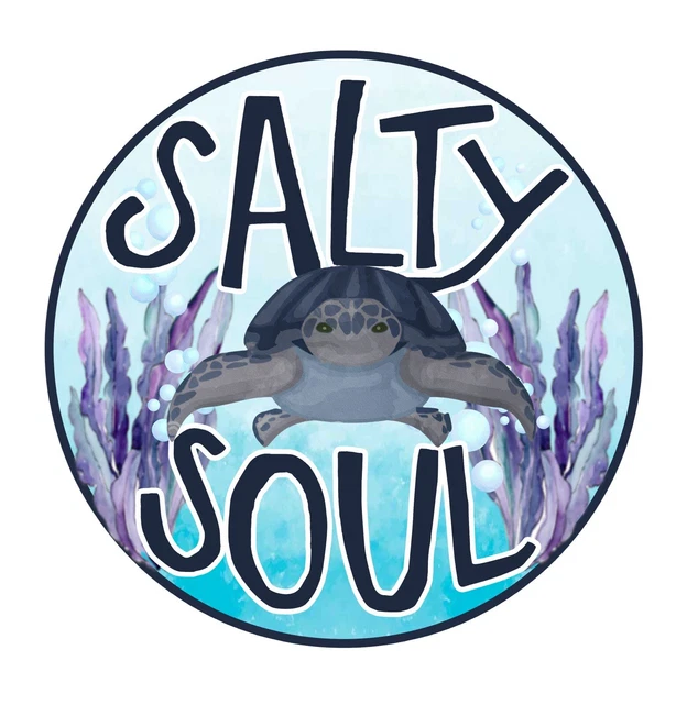 DOPASTICKER Sea Turtle Sticker Salty Soul Life Ocean Salt Sand Beach ...