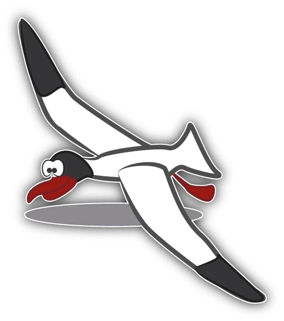 DOPASTICKER Seagull Cartoon Sticker Decal Phone Decal Water Bottle ...