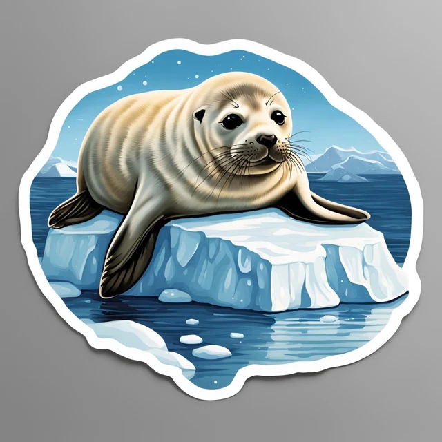 DOPASTICKER Seal On A Iceberg Sticker Phone Decal Water Bottle Stickers ...