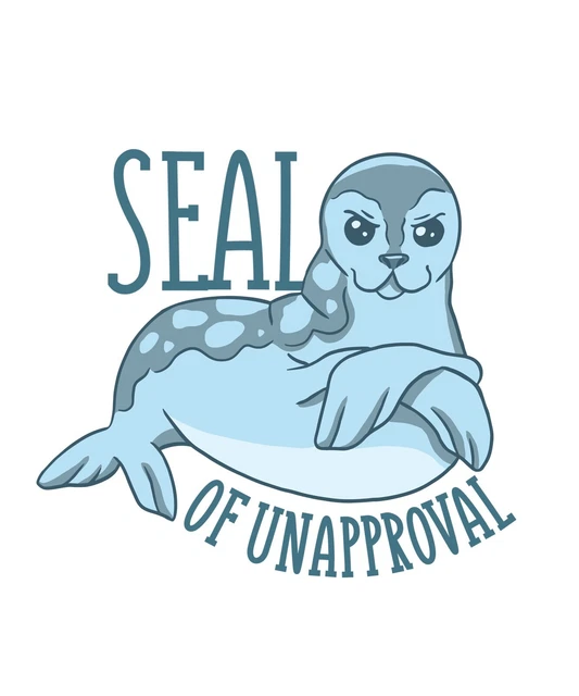 DOPASTICKER Seal Of Unapproval Sticker Cute Nerdy Prank Disapprove ...