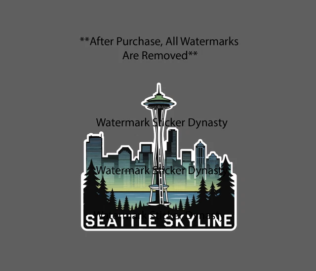 DOPASTICKER Seattle Skyline Sticker City Washington State Building ...