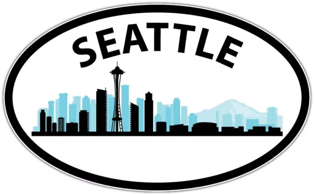 DOPASTICKER Seattle Washington State City Usa Oval Car Window Sticker ...