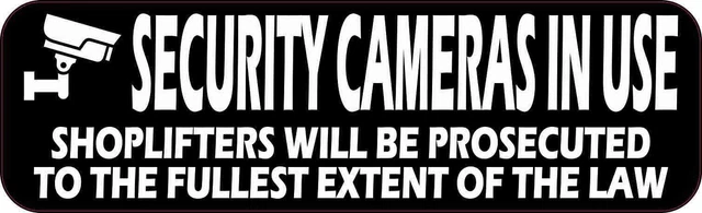 DOPASTICKER Security Cameras In Use Sticker Shoplifters Stickers ...