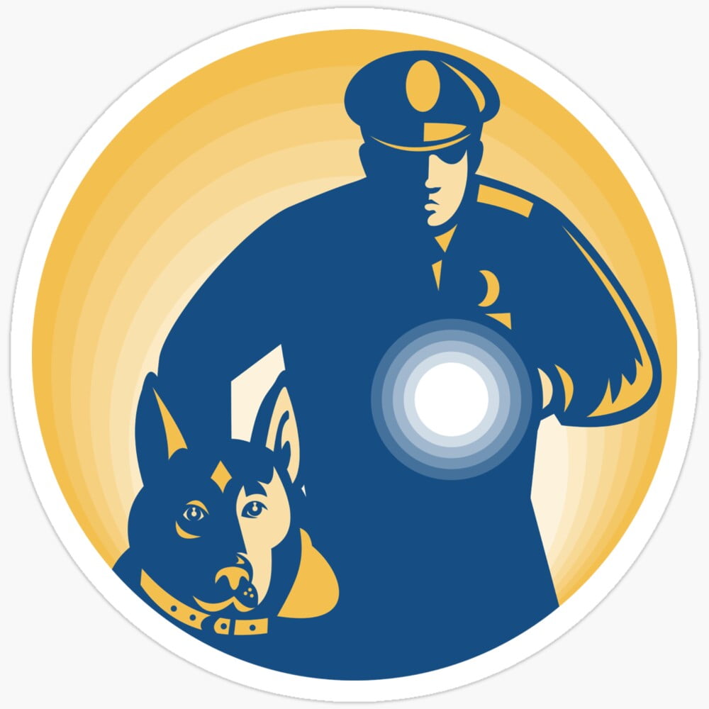 DOPASTICKER Security Guard Policeman Police Dog Sticker Phone Decal ...