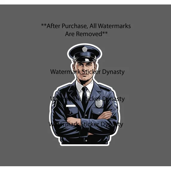 DOPASTICKER Security Guard Sticker Work Job Duty Service Mall Sticker ...