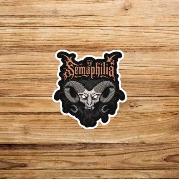 DOPASTICKER Semaphilia Demon Ram Skull Sticker - Gothic Occult Decal ...