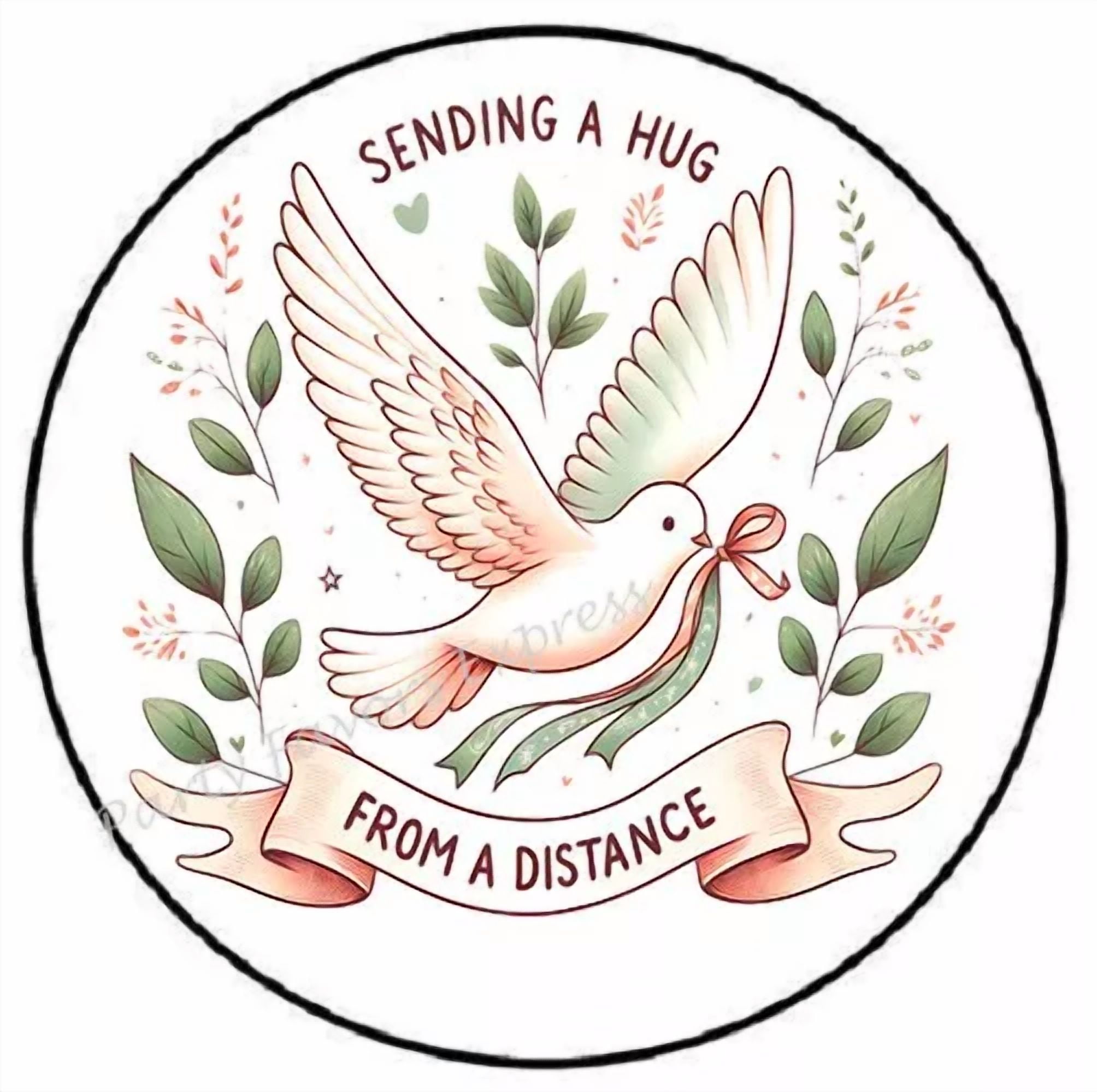 DOPASTICKER Sending A Hug From A Distance Dove Decorative Laptop, Phone ...