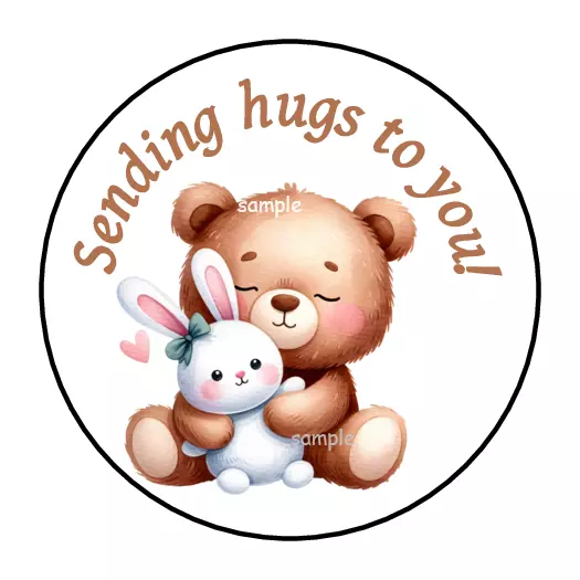 DOPASTICKER Sending Hugs To You Teddy Bear Stickers Phone Decal Water ...