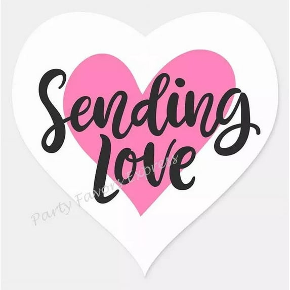 DOPASTICKER Sending Love - (Heart Shaped) Decorative Laptop, Phone ...