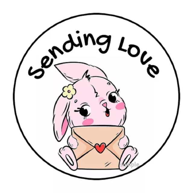 DOPASTICKER Sending Love Stickers Cute Bunny Letter Phone Decal Water ...