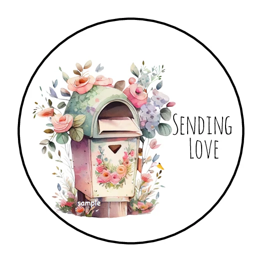 DOPASTICKER Sending Love Stickers Floral Mailbox Letters Phone Decal ...
