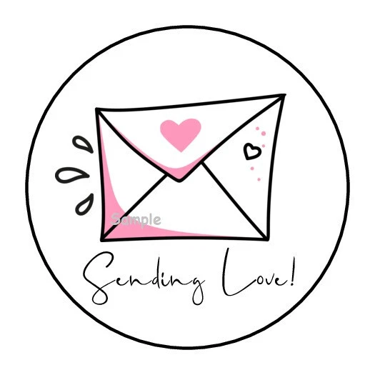 DOPASTICKER Sending Love Stickers Hearts Letters Phone Decal Water ...
