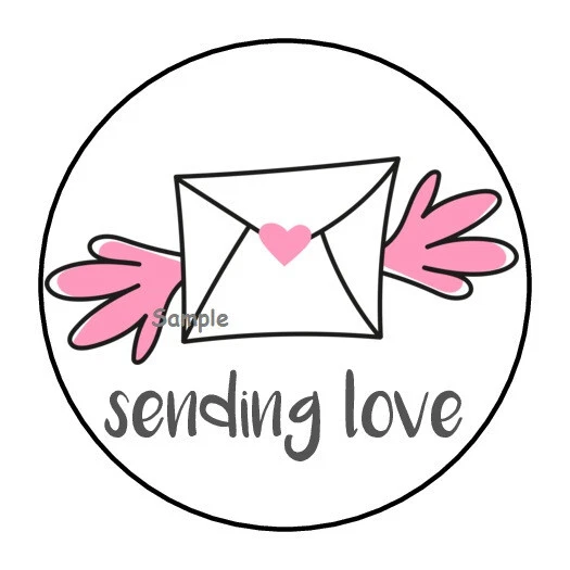 DOPASTICKER Sending Love Stickers Wings Heart Letters Phone Decal Water ...