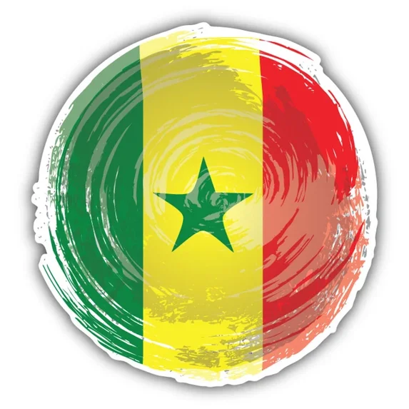 DOPASTICKER Senegal Flag Brushstroke Sticker Decal Phone Decal Water ...