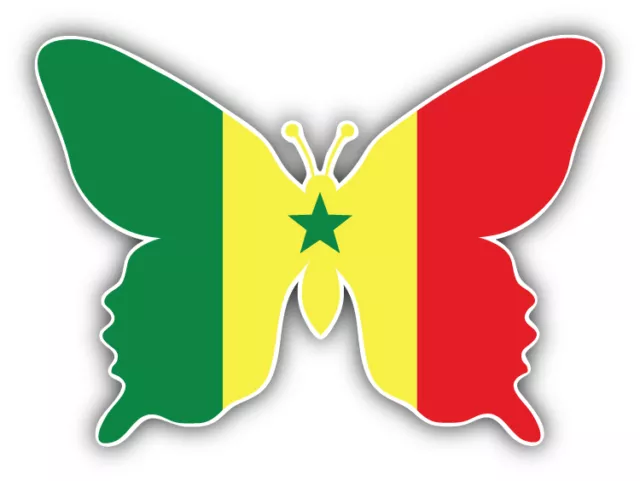 DOPASTICKER Senegal Flag Butterfly Sticker Decal Phone Decal Water ...