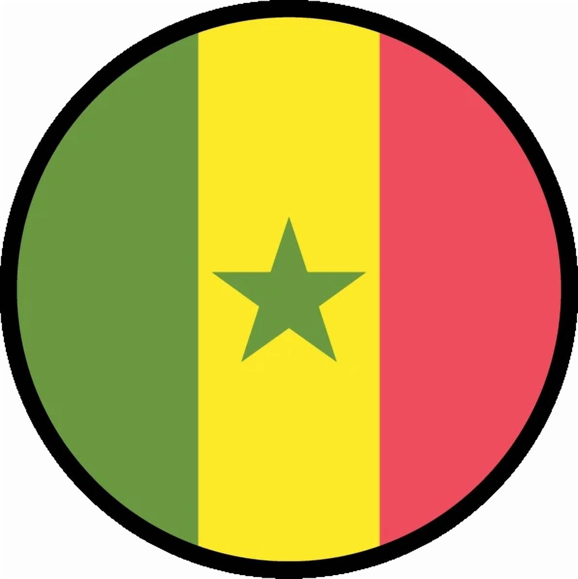 DOPASTICKER Senegal Flag Circle Sticker Decal Phone Decal Water Bottle ...