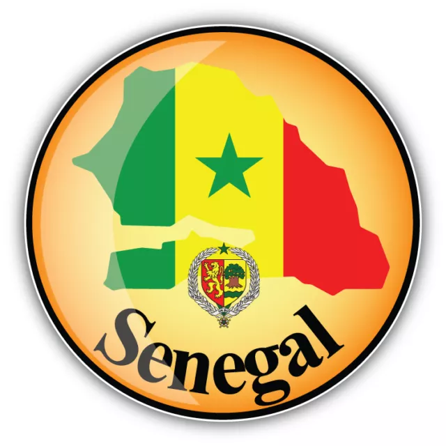 DOPASTICKER Senegal Map Flag Sticker Decal Phone Decal Water Bottle ...