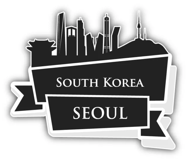 DOPASTICKER Seoul City Silhouette South Korea Travel Sticker Decal ...